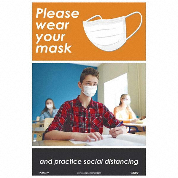 AccuformNMC - Sign: Rectangle, "Please Wear Your Mask and Practice ...