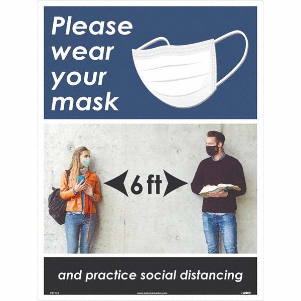 NMC - "Please Wear Your Mask and Practice Social Distancing", 24" High ...