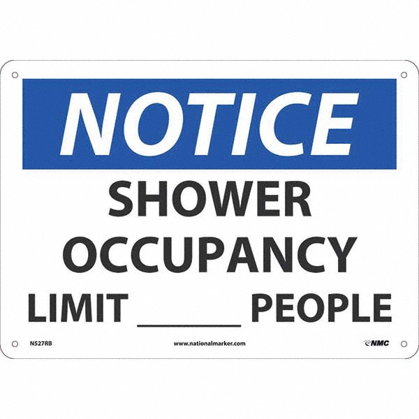 NMC - "Notice Shower Occupancy Limit____People", 10" High x 14" Wide ...