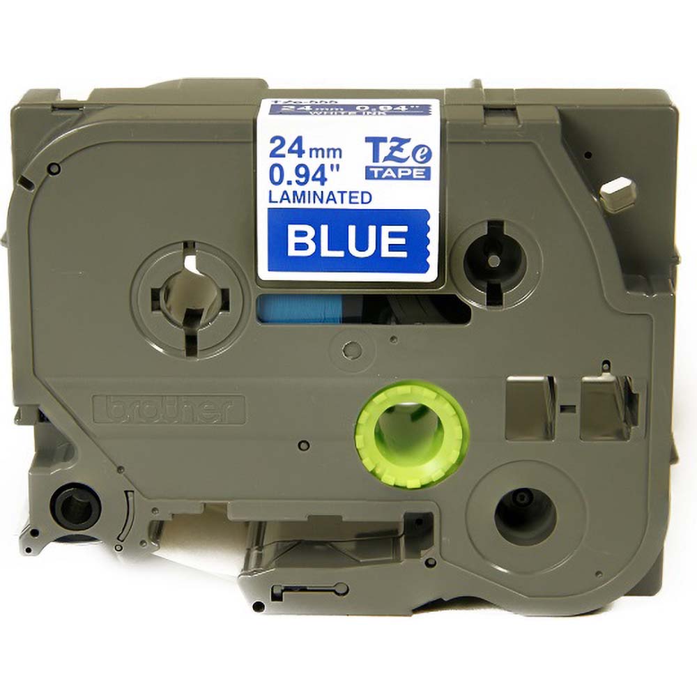 Brother - Label Tape Ribbon: 26.2' Long, White & Blue, Polyester | MSC ...