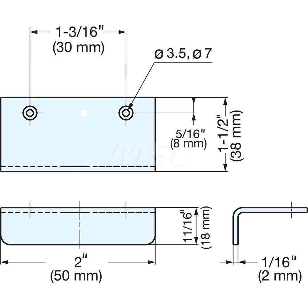 Sugatsune - Edge Pulls: Width (Inch): 1-31/32; Depth (Inch): 1-1/2 ...