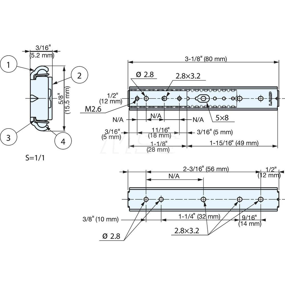 Sugatsune - Drawer Slides: Extension Style: Full | MSC Direct