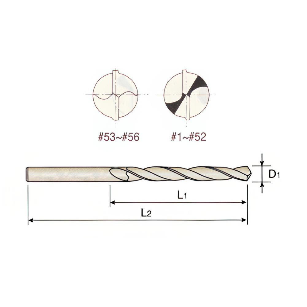 YG-1 - Jobber Length Drill Bits: Drill Bit Size (Wire): #66; Drill Bit ...
