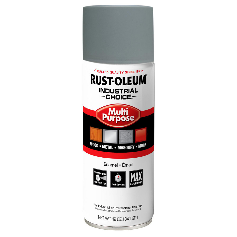 Rust-Oleum - Enamel Spray Paint: Gray, Flat, 12 oz | MSC Direct