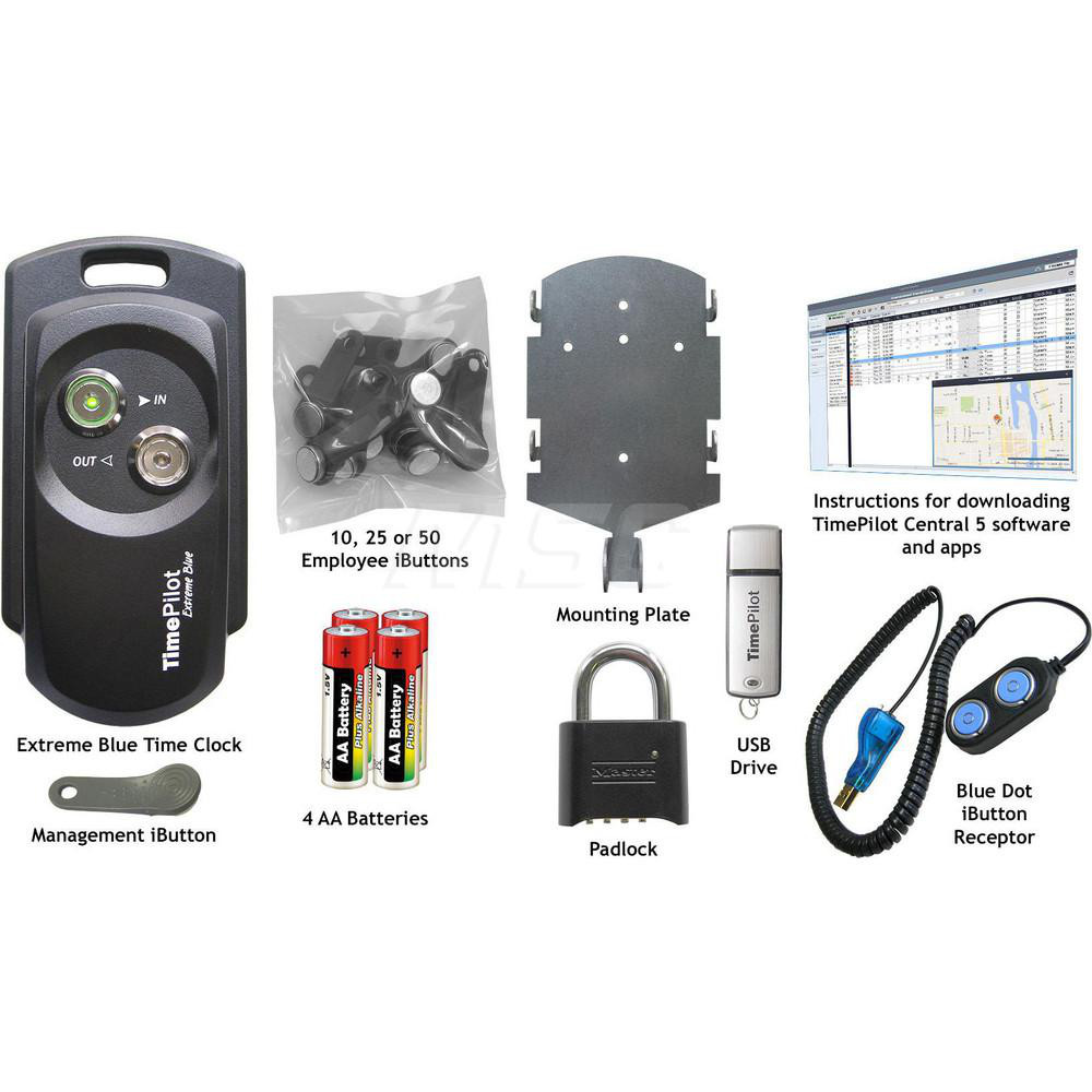 TimePilot - Extreme Blue Enhanced Cloud Edition Weatherproof Battery-Powered Time Clock | MSC Direct