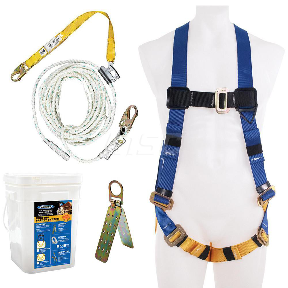 Werner - Fall Protection Harnesses: 400 Lb, Single D-Ring Style, Size ...