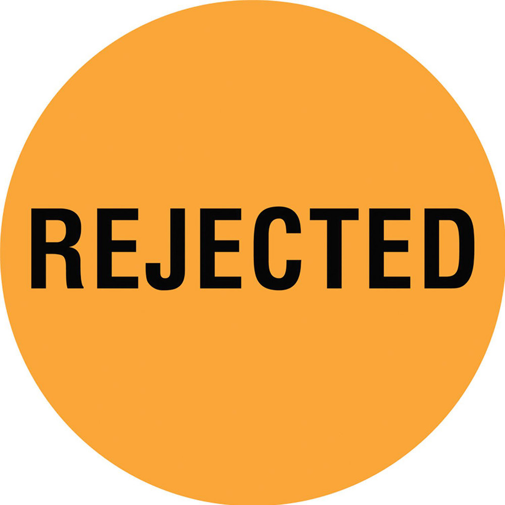 Value Collection - Inventory Control Label: "Rejected", Circle ...