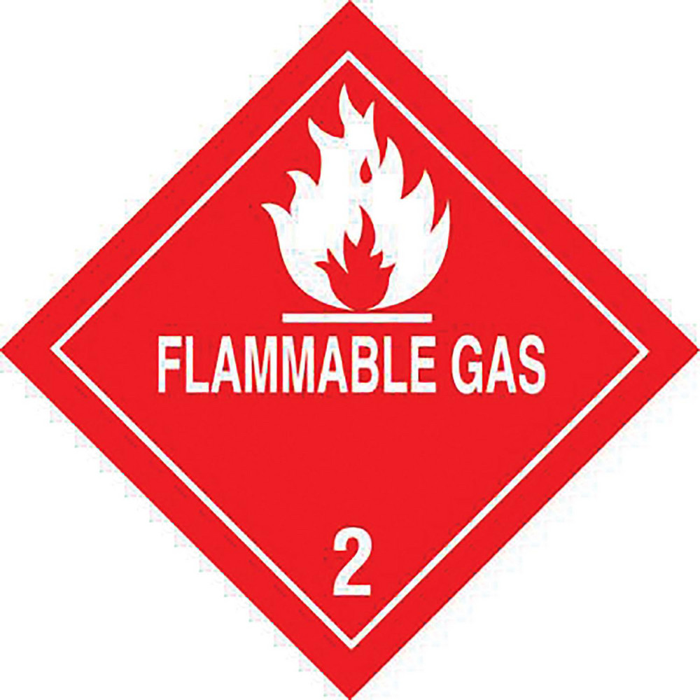 Made in USA - Hazardous Material Label: "Flammable Gas 2", Diamond ...