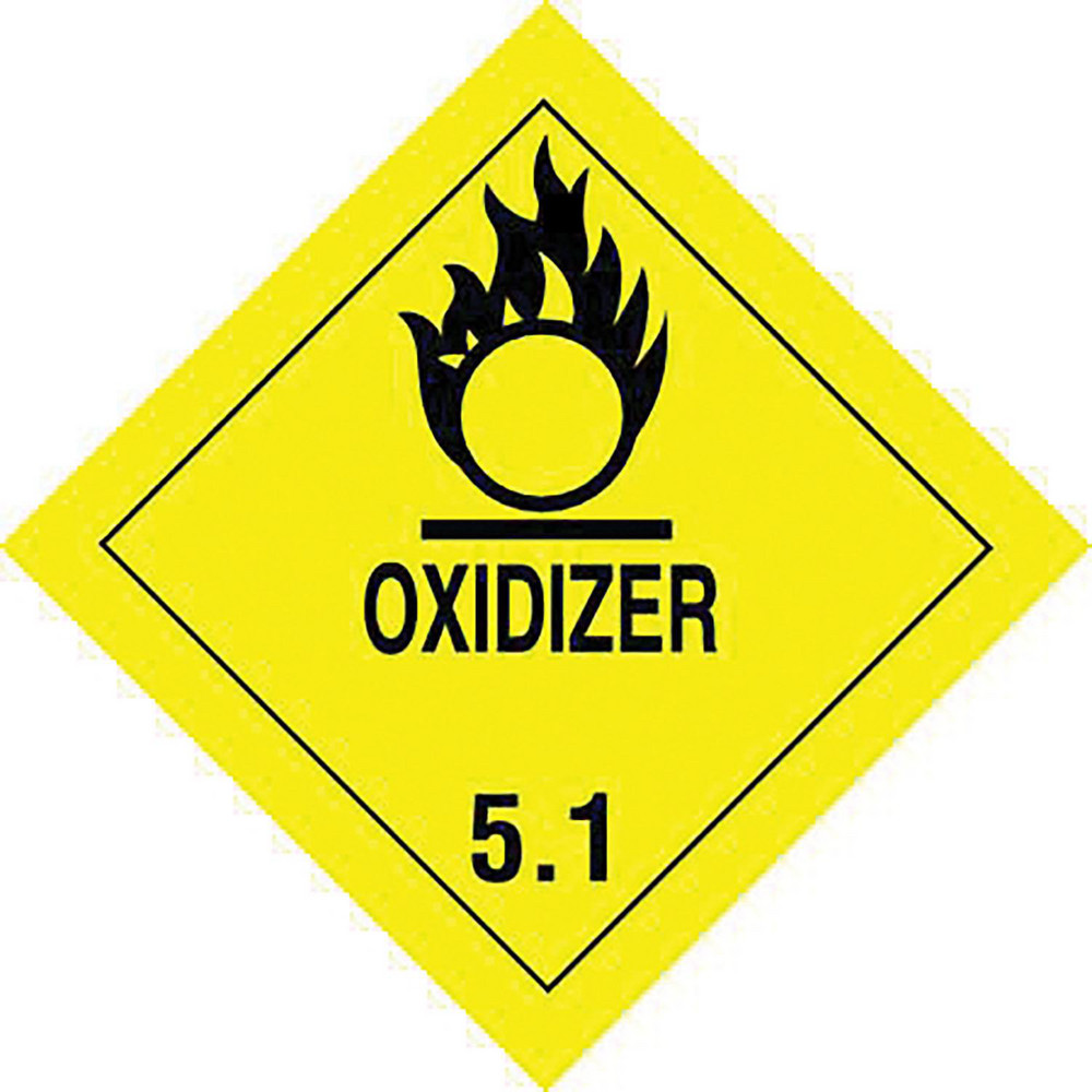 Made in USA - Hazardous Material Label: "Oxidizer 5.1", Diamond | MSC ...
