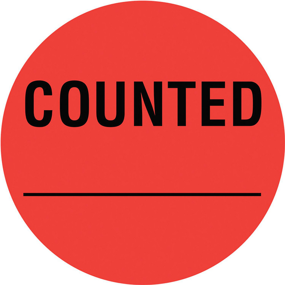 Made in USA - Inventory Control Label: "Counted", Circle | MSC Direct