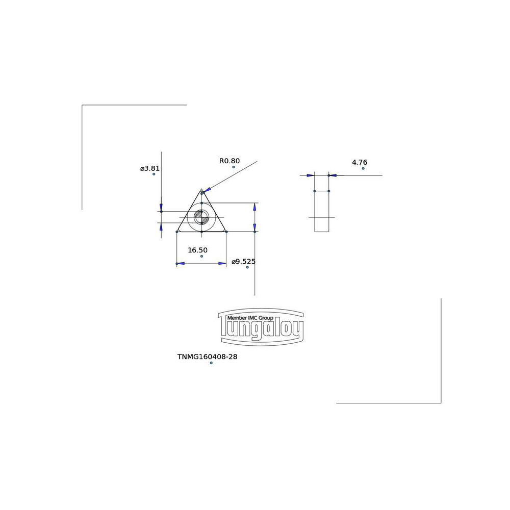 Tungaloy - Turning Insert: TNMG332-28 AH8015, Carbide | MSC Direct