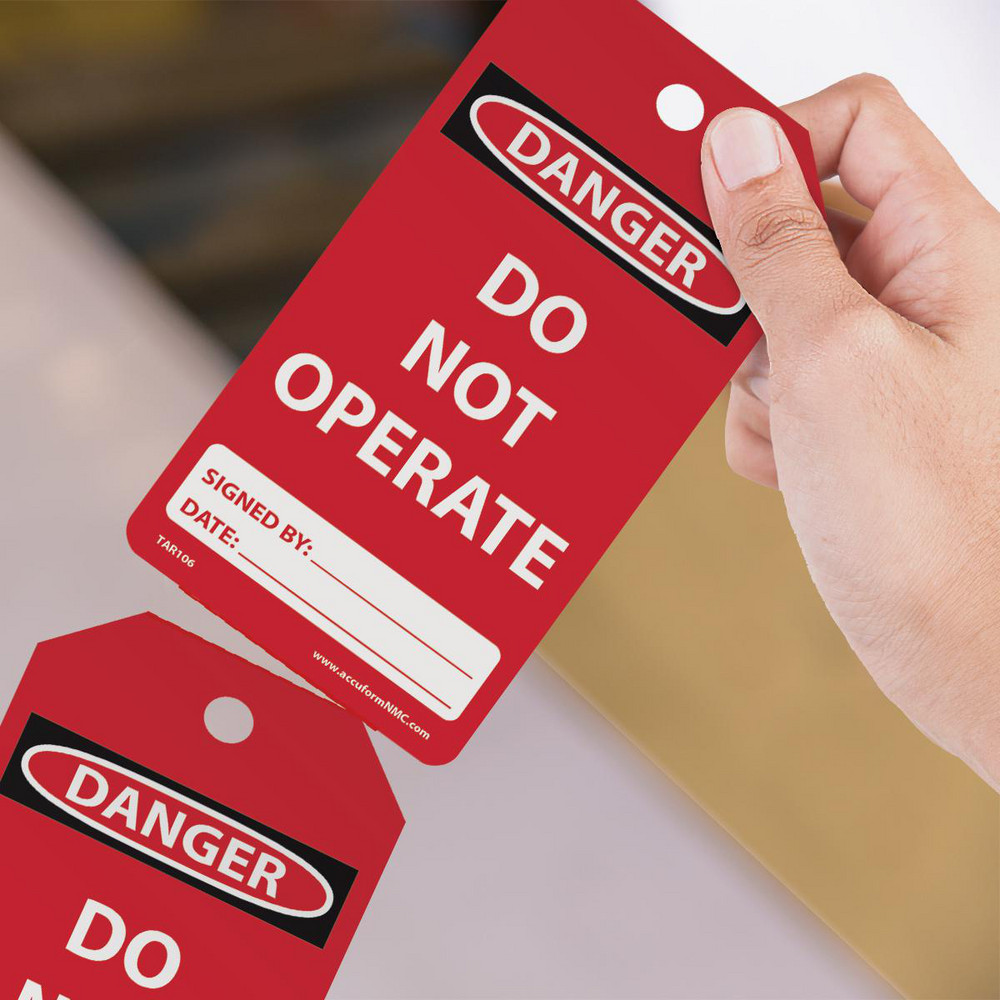 AccuformNMC - Accident Prevention Tag: Rectangle, 6-1/4" High ...