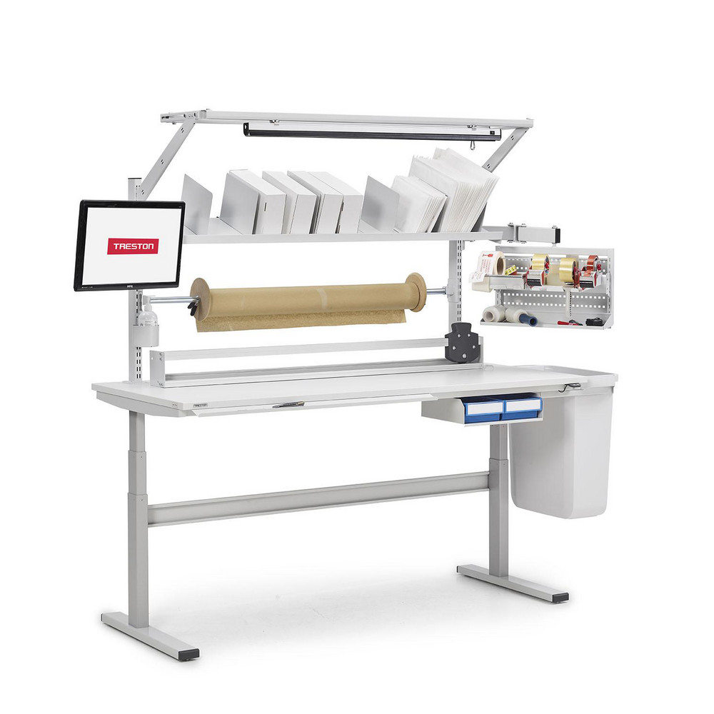 Treston - Electric Desk: 71" Wide, 24-13/16 to Powder Coated, Laminated ...