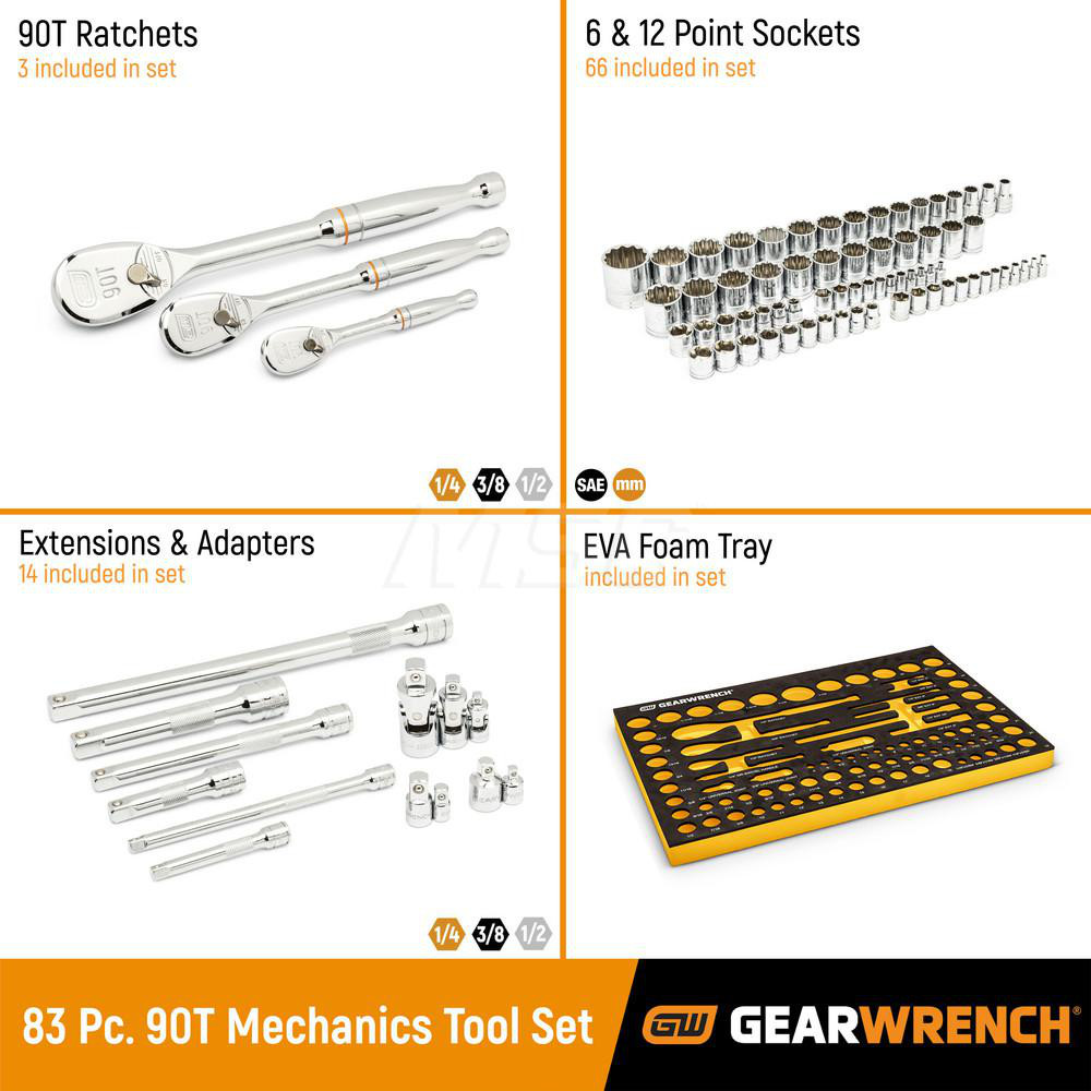 GEARWRENCH - Mechanic's Tool Set: 83 Pc | MSC Direct