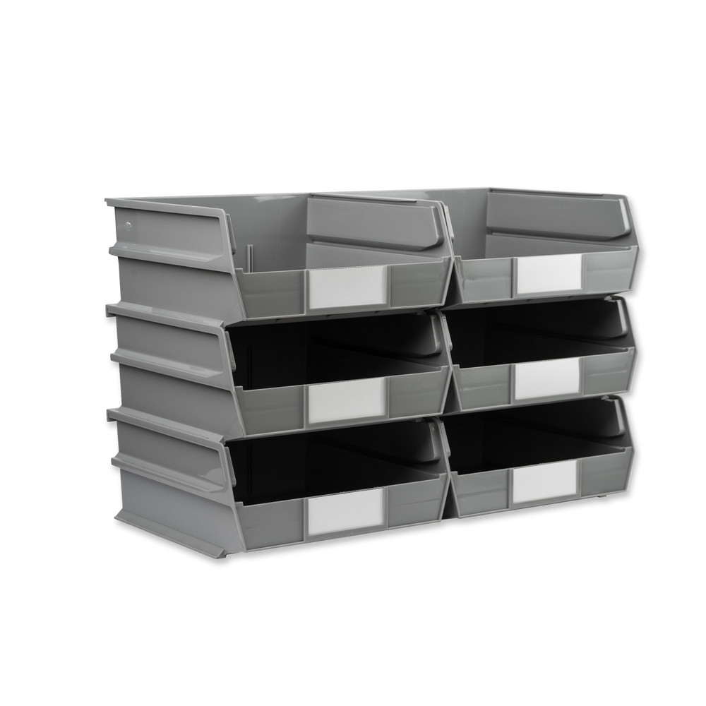 Triton Products - Plastic Hang, Stack & Nest Bin: Gray, 10-1/4 x 4-3/4 ...