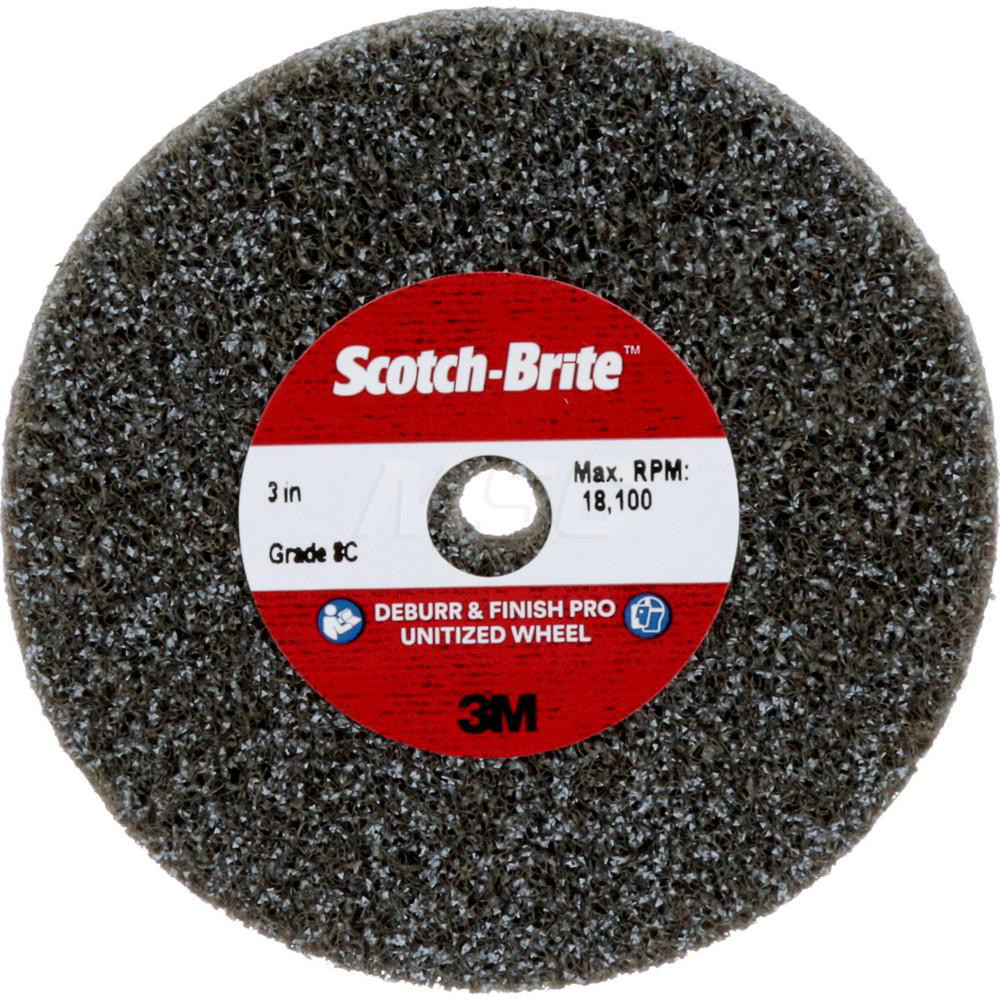 3M - Deburring Wheel: 3" Dia, 1/2" Face Width, 1/4" Hole, Density 8 ...