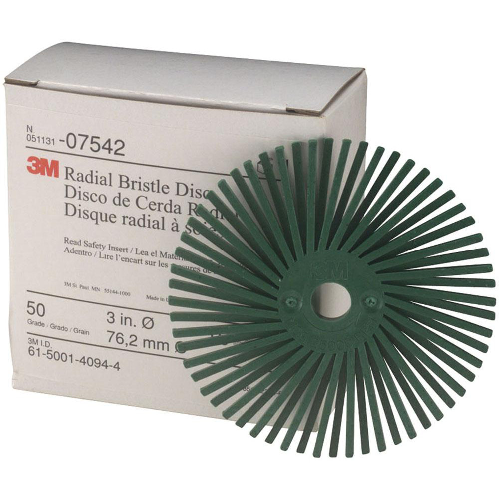 3M - Radial Bristle Brush: 3" Dia, 3/8" Center Hole, Ceramic | MSC Direct