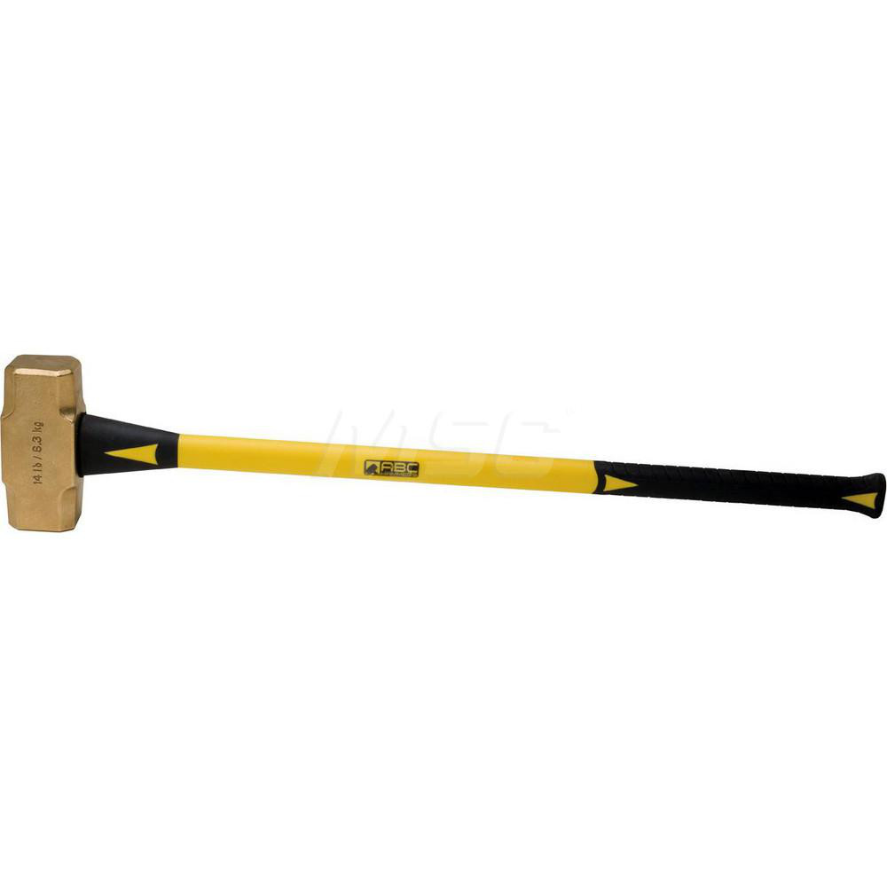 ABC Hammers - 14 lb Brass Sledge Hammer, Non-Sparking, Non-Marring, 2-3 ...