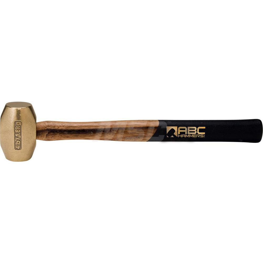 ABC Hammers - 4 lb Brass Striking Hammer, Non-Sparking, Non-Marring 1 3 ...