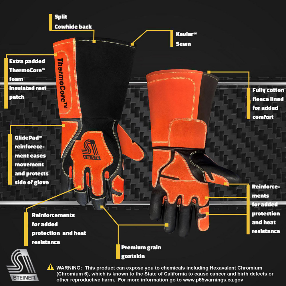 Steiner - Welding Gloves: Steiner Size X-Large, Uncoated-Coated ...