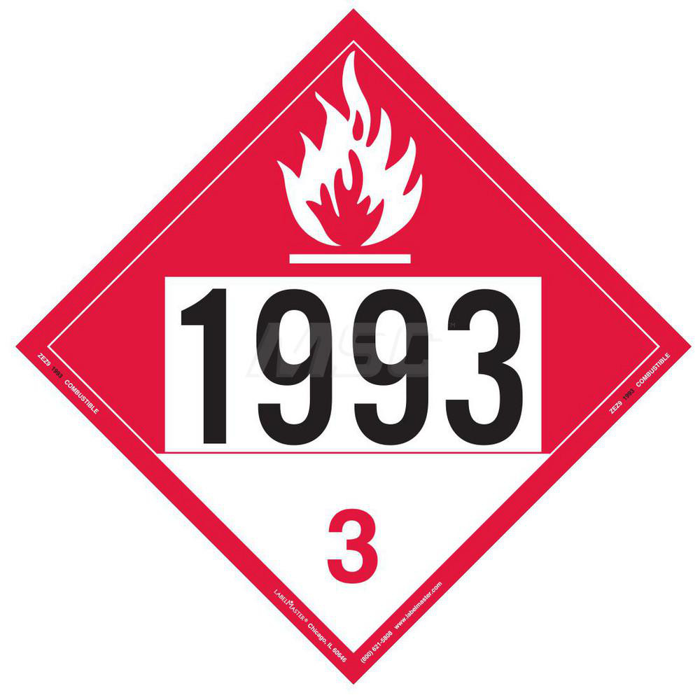 Labelmaster - 10-3/4" Wide x 10-3/4" High, Vinyl Placard | MSC Direct