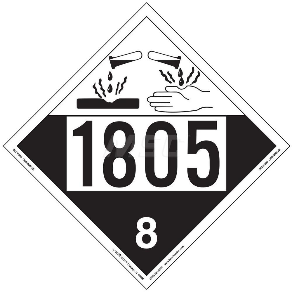 Labelmaster - 10-3/4" Wide x 10-3/4" High, Vinyl Placard | MSC Direct