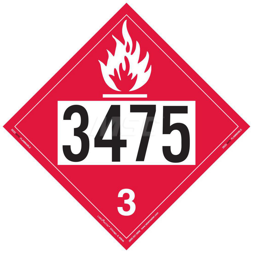 Labelmaster - 10-3/4" Wide x 10-3/4" High, Vinyl Placard | MSC Direct