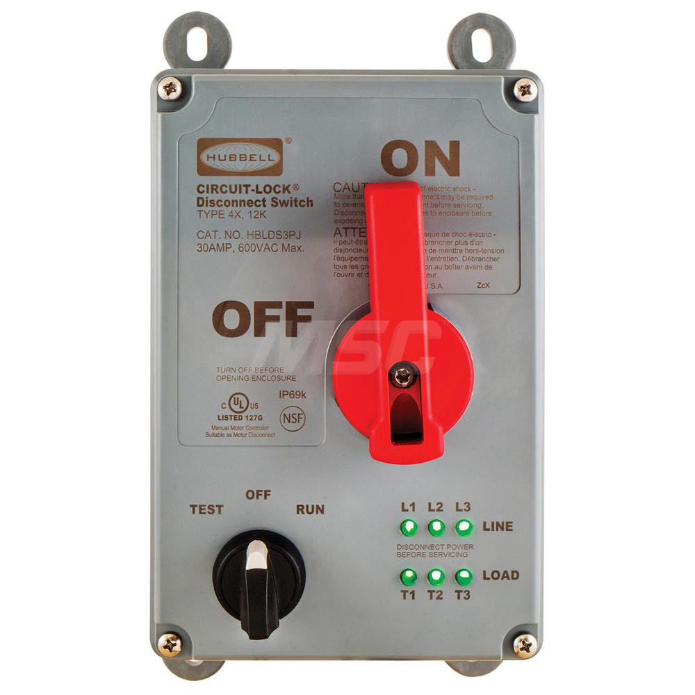 Hubbell Wiring Device-Kellems - Cam & Disconnect Switch: Enclosed, 30 ...
