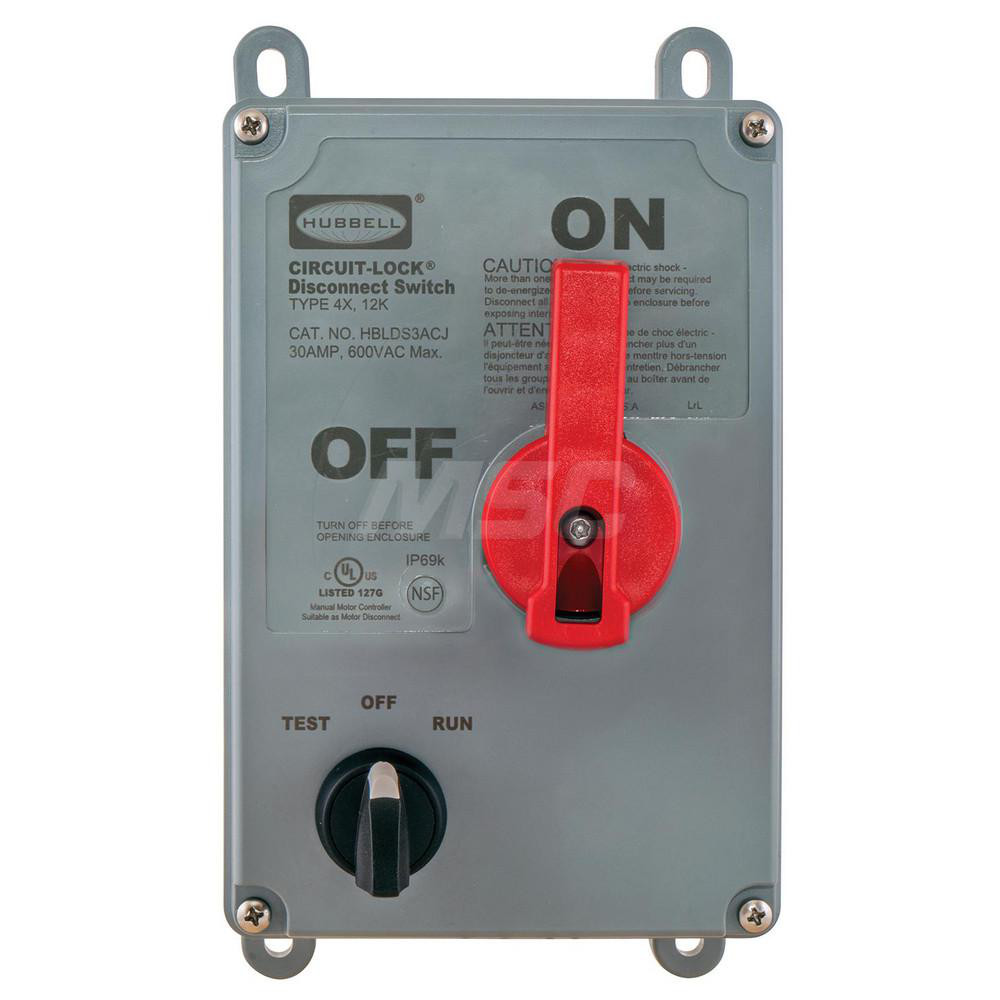 Hubbell Wiring Device-Kellems - Cam & Disconnect Switch: Enclosed, 30 ...