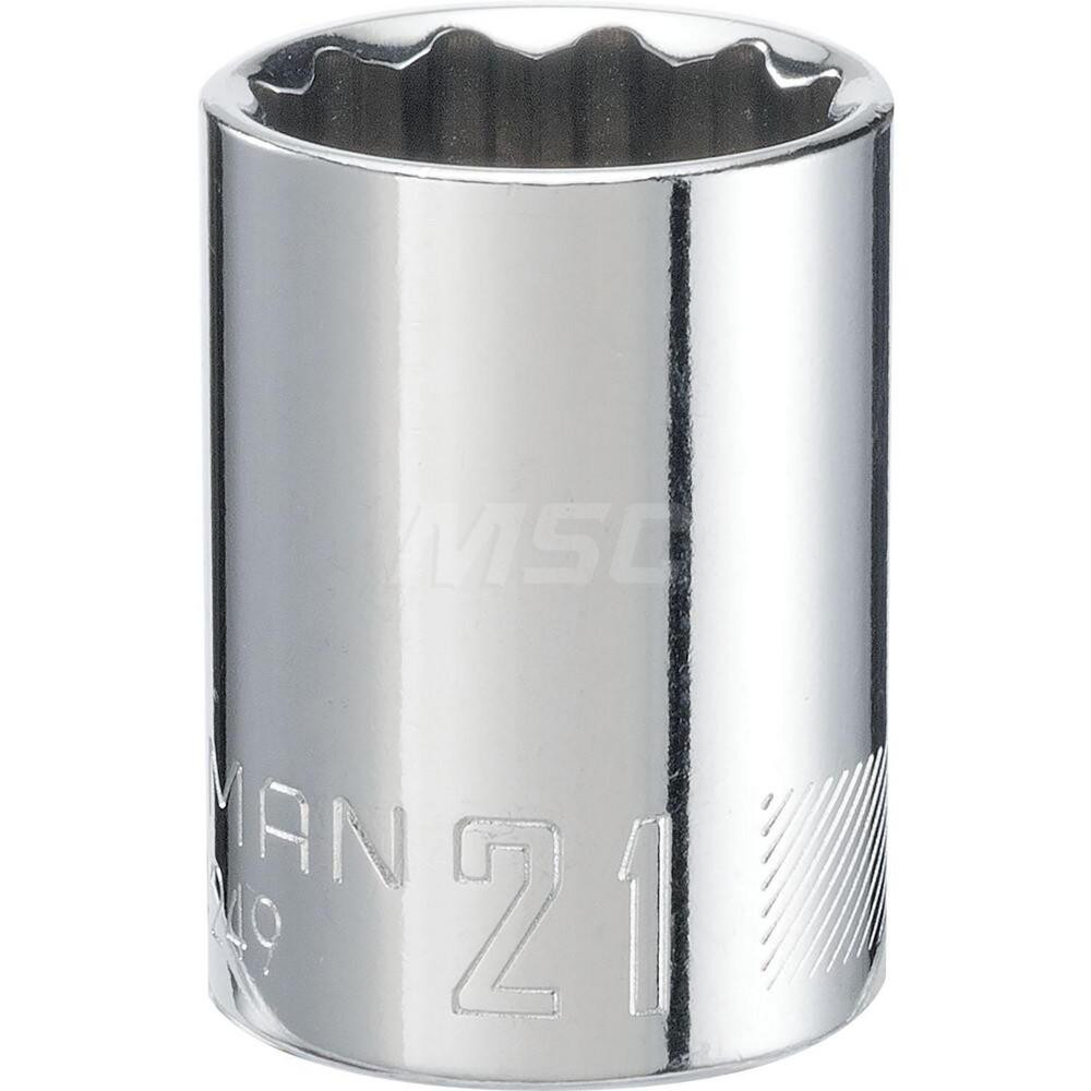 Craftsman - Low Profile Hand Socket: 1/2" Drive, 21.00 mm Socket, 12 ...