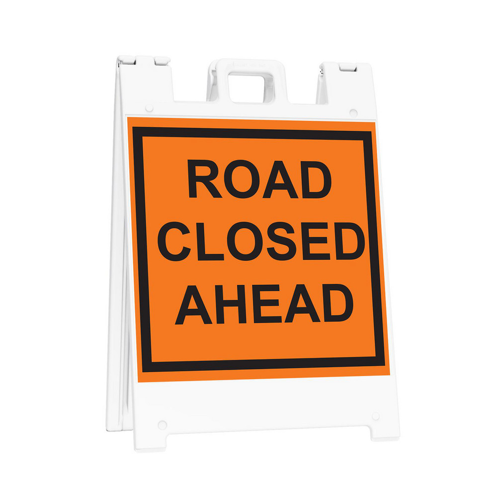 Plasticade - Pedestrian Barrier Sign Stand: Plastic, White, Use with ...