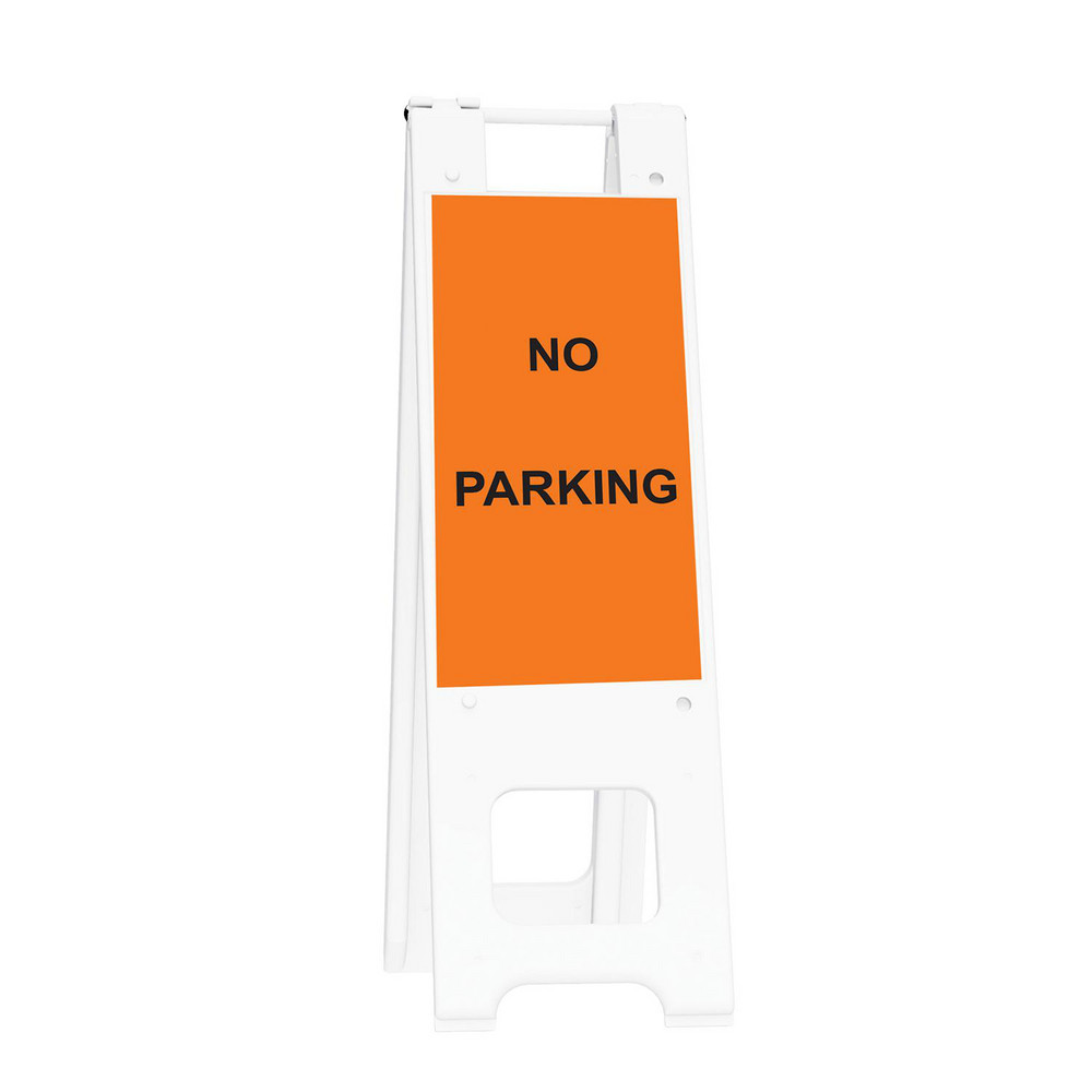 Plasticade - Pedestrian Barrier Sign Stand: Plastic, White, Use with ...