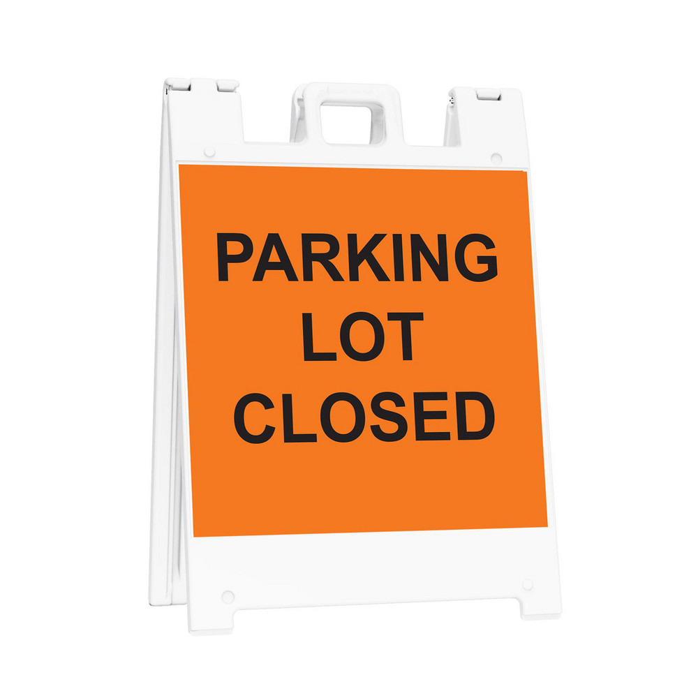 Plasticade - Pedestrian Barrier Sign Stand: Plastic, White, Use with ...