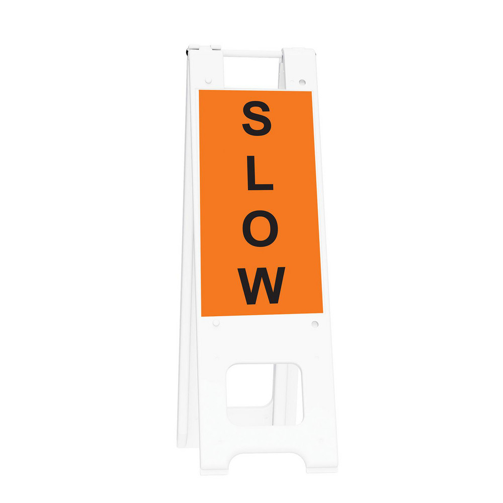 Plasticade - Pedestrian Barrier Sign Stand: Plastic, White, Use with ...