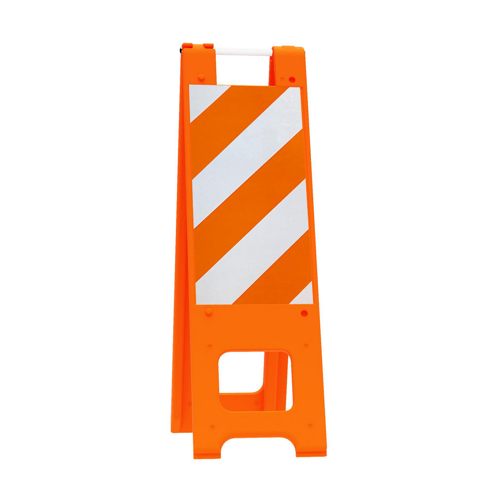 Plasticade - Pedestrian Barrier Sign Stand: Plastic, Orange, Use with ...