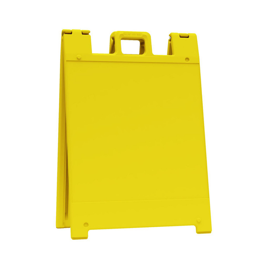 Plasticade - Pedestrian Barrier Sign Stand: Plastic, Yellow, Use with ...