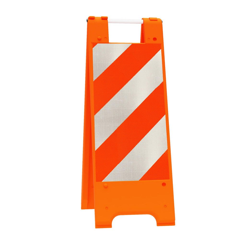 Plasticade - Pedestrian Barrier Sign Stand: Plastic, Orange, Use with ...