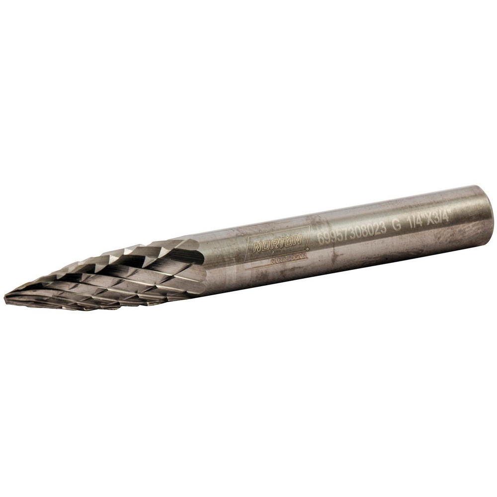 Norton - 1/4 x 3/4 x 2 In. Pointed Tree DC SG-1 Carbide Burr - 26068247 ...