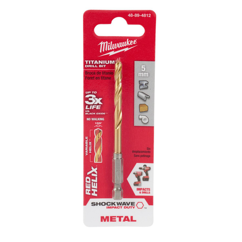Milwaukee Tool - Jobber Length Drill Bit: 5.00 mm Dia, 135 deg, HSS ...