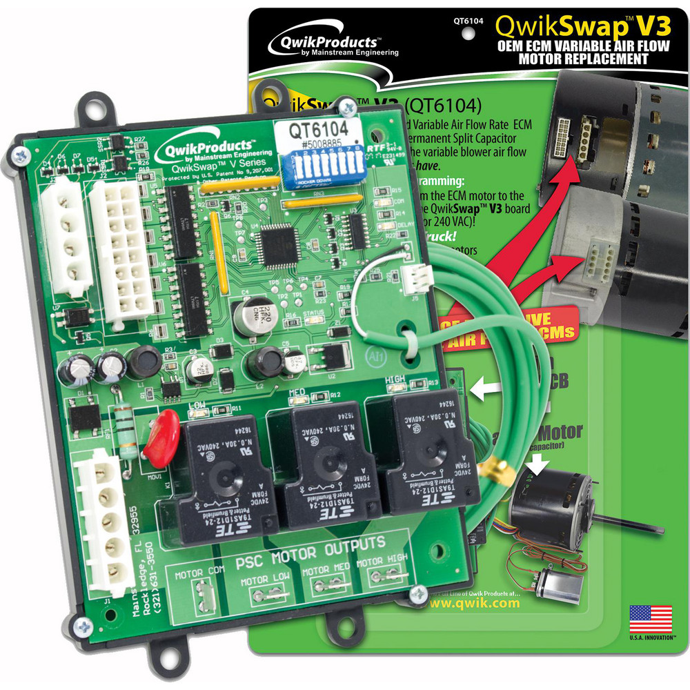 QwikProducts - QwikSwap V3 OEM ECM Variable Air Flow Motor Replacement ...
