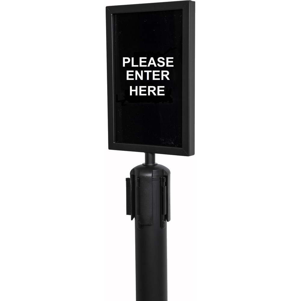 Xpress PRO - Pedestrian Barrier Double Sided Sign: Steel, Black, Use ...