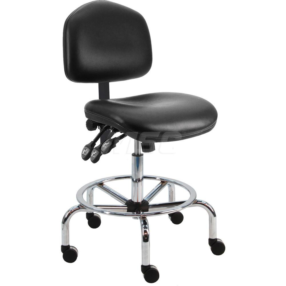 BenchPro - ESD Cleanroom Wide Task Chair: Vinyl, Black | MSC Direct