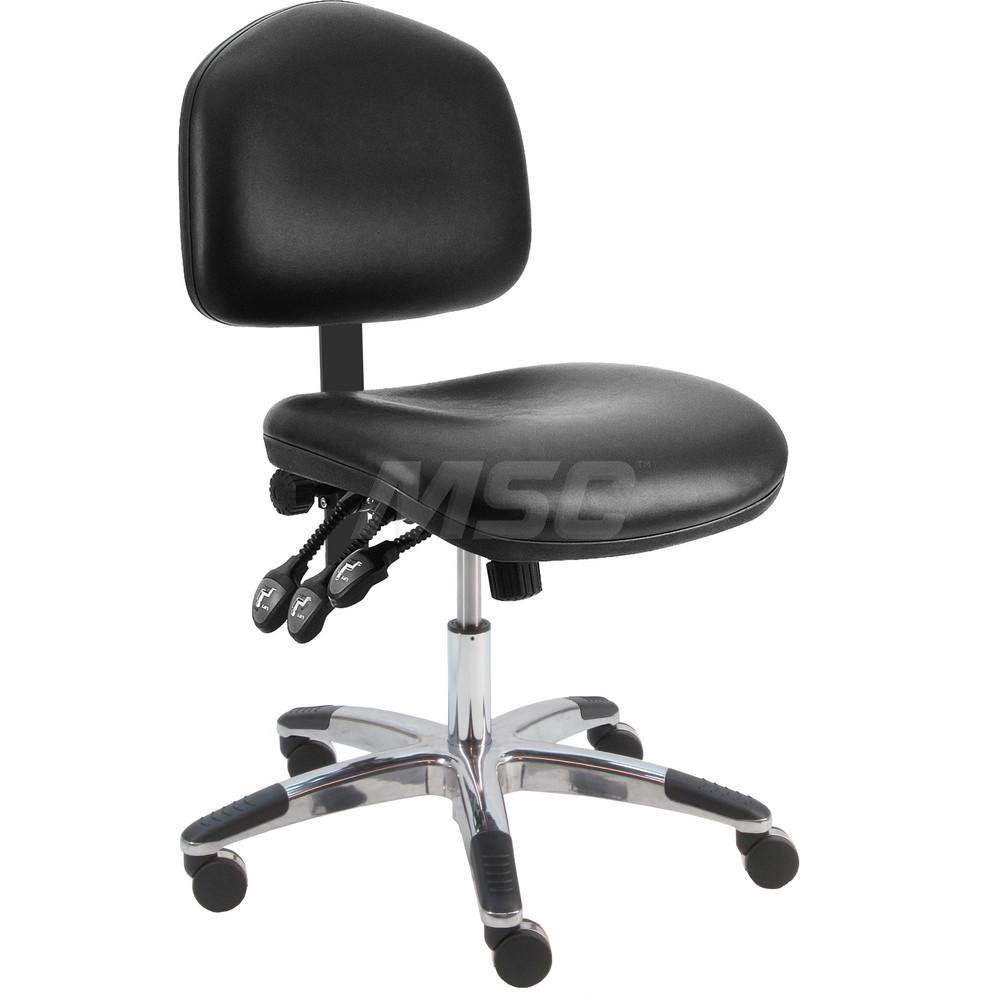 BenchPro - ESD Wide Desk Task Chair: Vinyl, Black | MSC Direct