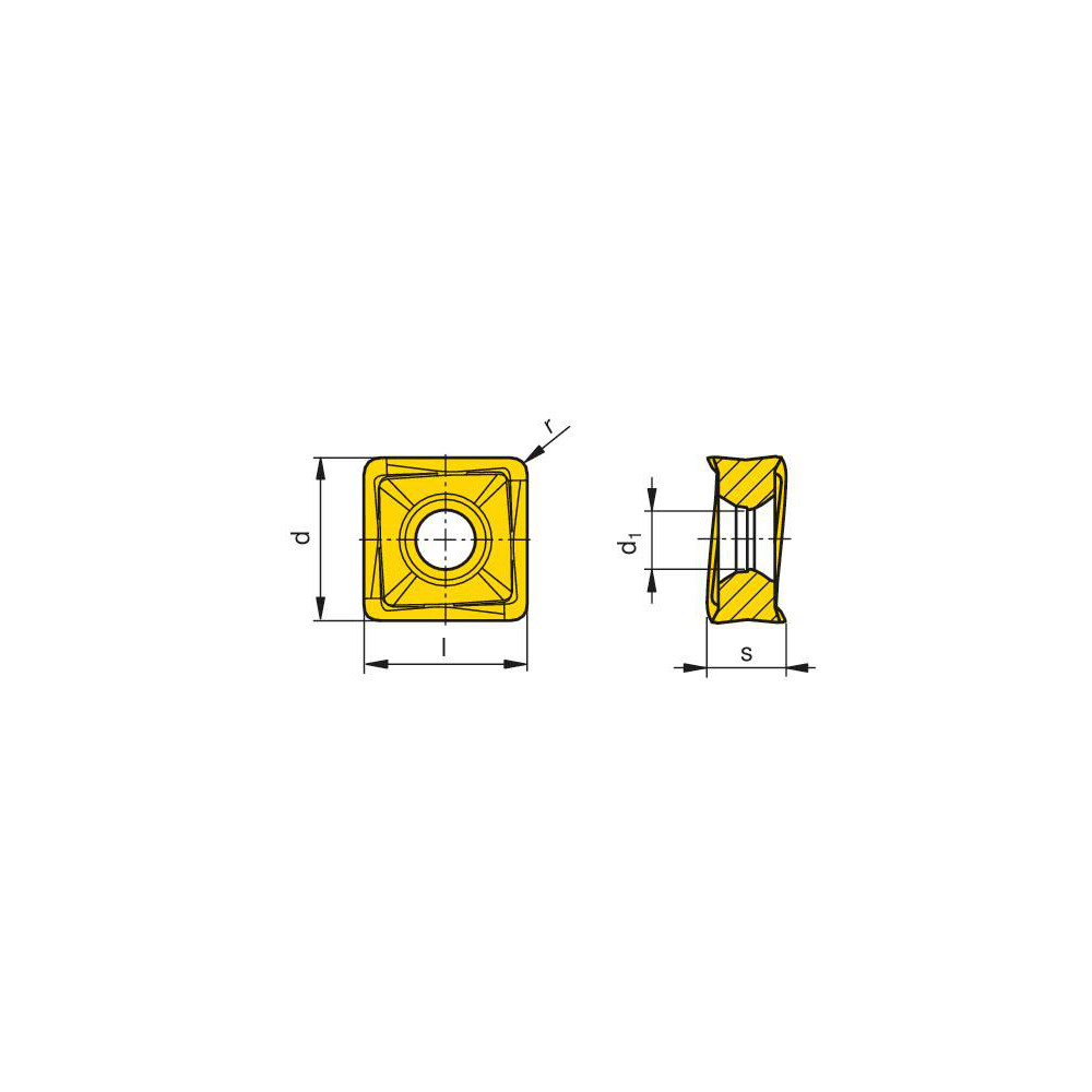 Ceratizit - Milling Insert: ANSI SNHU 120412FR-F10 CTWN215, ISO SNHU ...