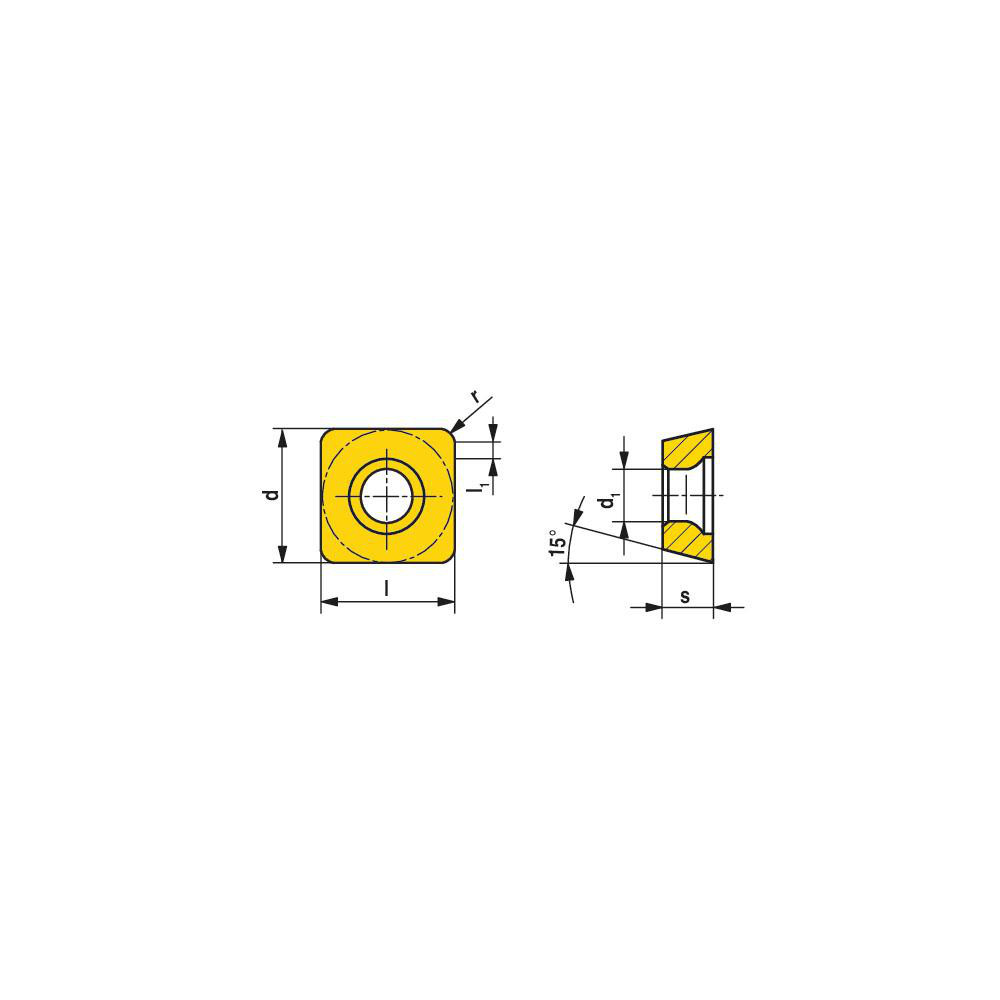 Ceratizit - Milling Insert: ANSI SDMT 1205ZZSN-31 CTCK215, ISO SDMT ...