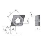 Ceratizit - Turning Inserts; Insert Style: CCGW ; Insert Size Code: 21.51 ; Insert Shape Code: C ...