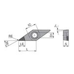 Ceratizit - Turning Inserts; Insert Style: VCGW ; Insert Size Code: 331 ; Insert Shape Code: V ...