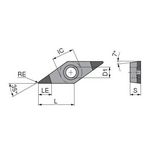 Ceratizit - Turning Inserts; Insert Style: VCGW ; Insert Size Code: 332 ; Insert Shape Code: V ...