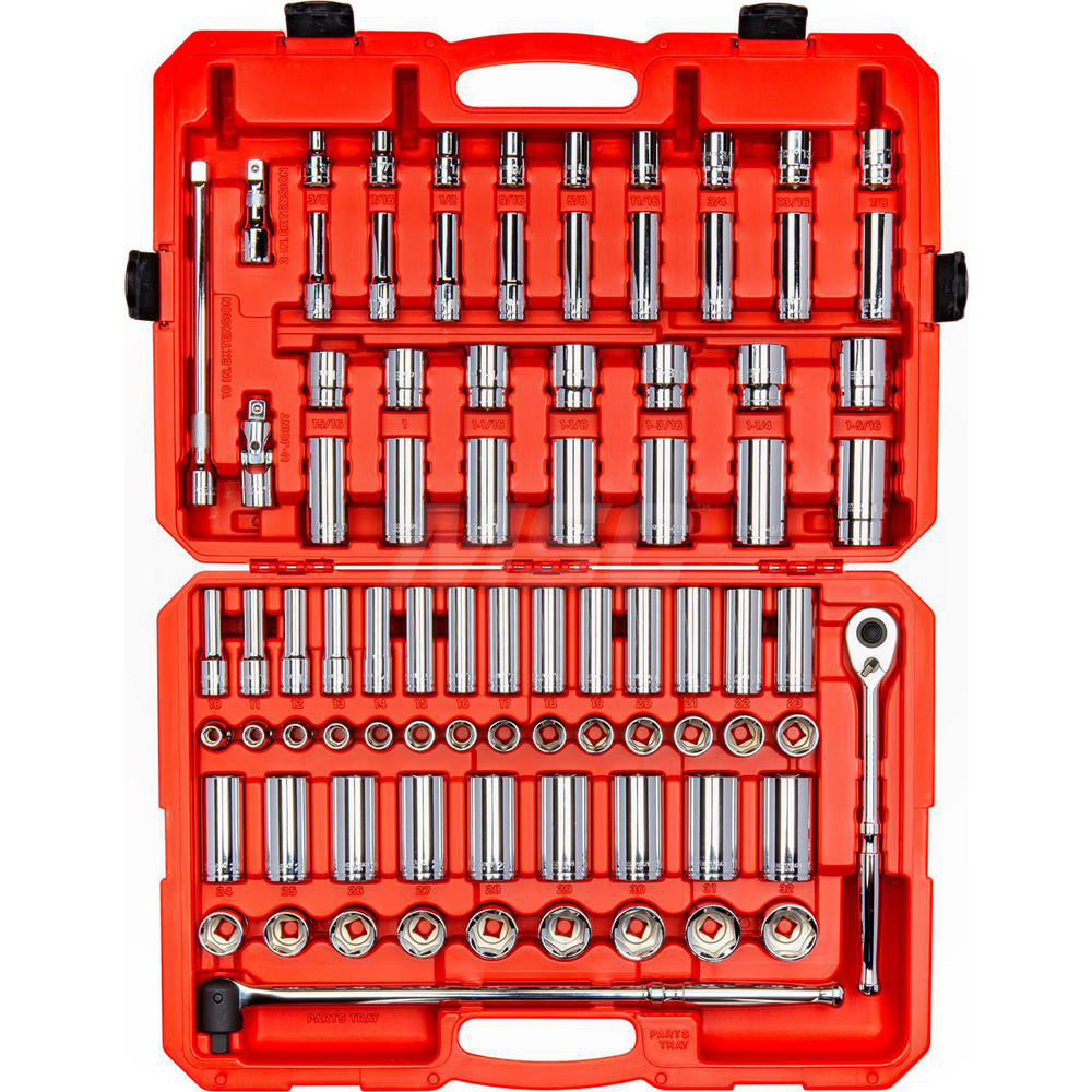 Tekton - Socket Set: Socket Set, 84 Pc, 1/2" Drive, 3/8" Min, 1-5/16 ...