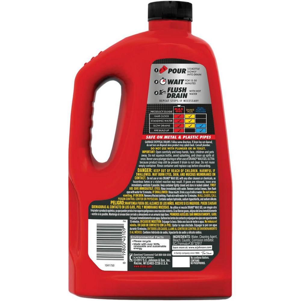 Drano - Drano Max Gel Clog Remover, 80 oz, 6/Case | MSC Direct